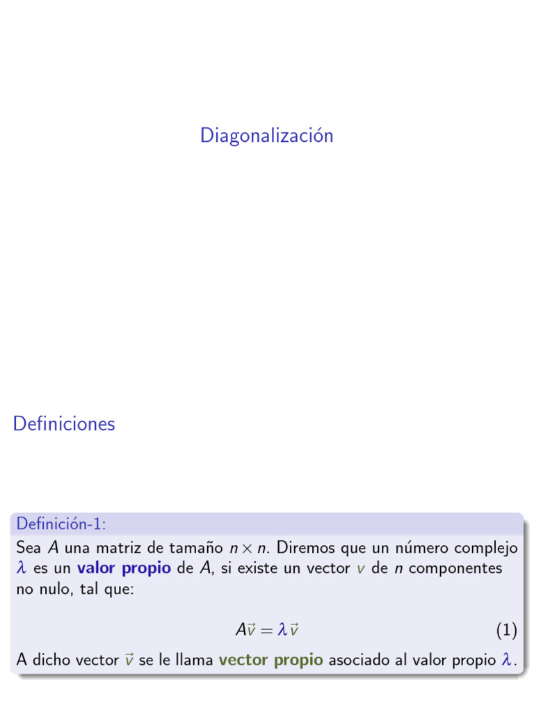 Bloque 2. Diagonalización | PDF | Valores propios y vectores propios | Matriz (Matemáticas)