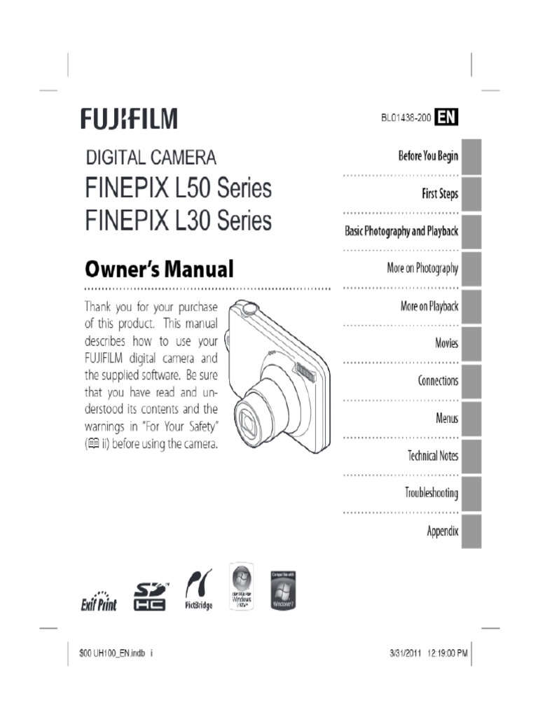 Manual de Usuario Fujifilm FinePix L55 (112 Páginas) | PDF