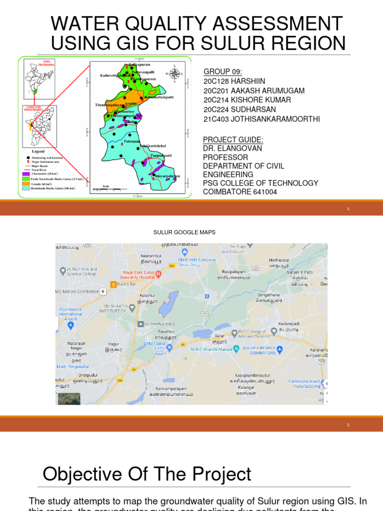 Ground Water Quality Assesment in Sulur Region Coimbatore 2023 | PDF ...