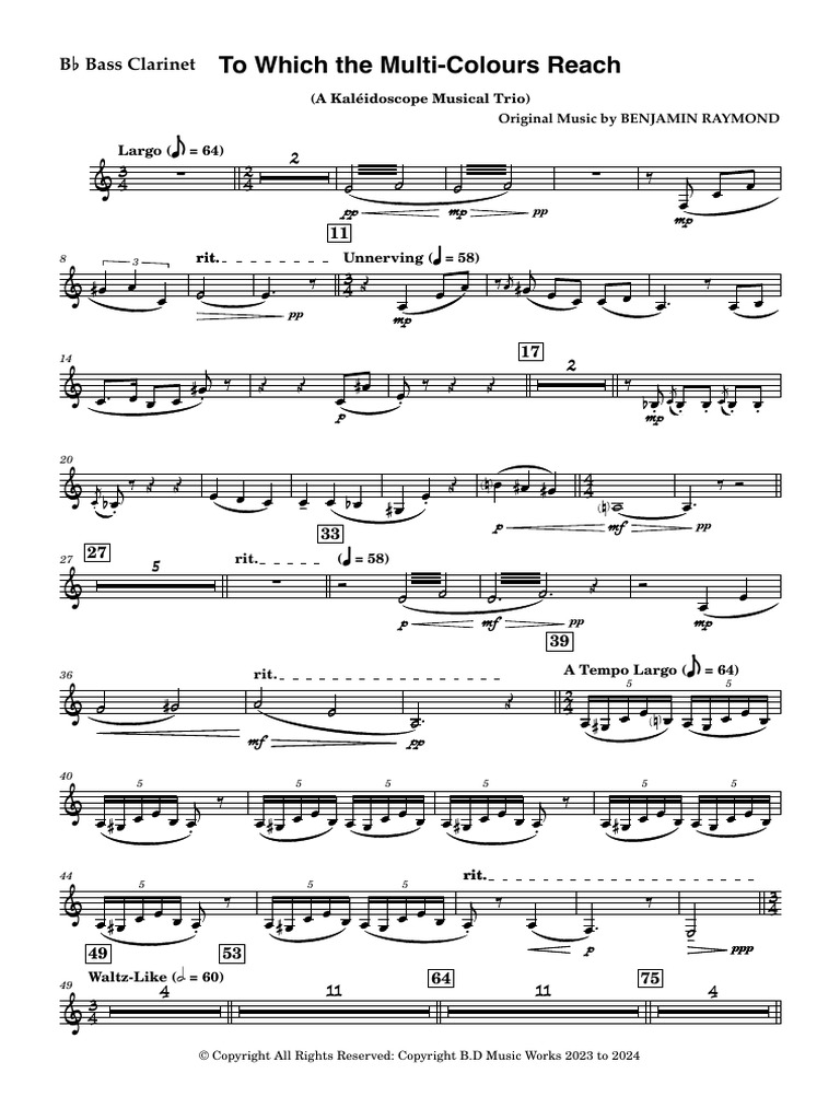 To Which The Multi-Colours Reach - BB Bass Clarinet - V2 | PDF ...