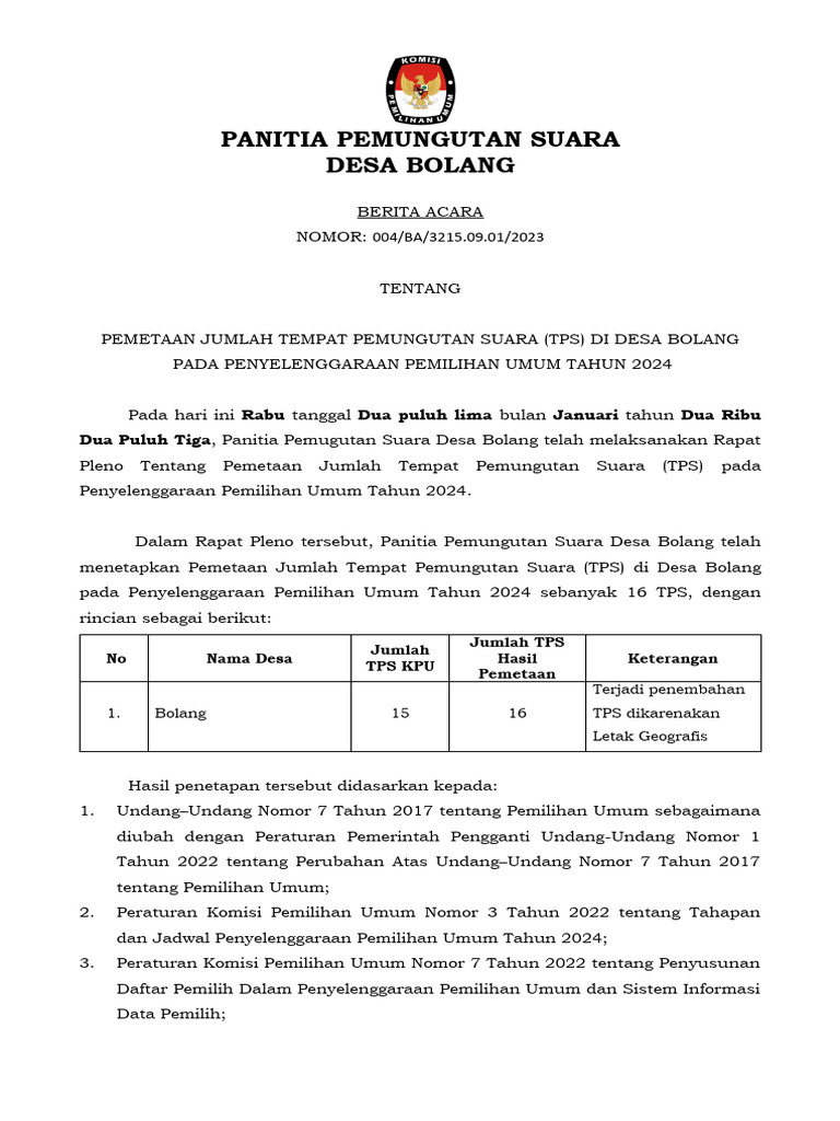 BA Pemetaan TPS PPS | PDF