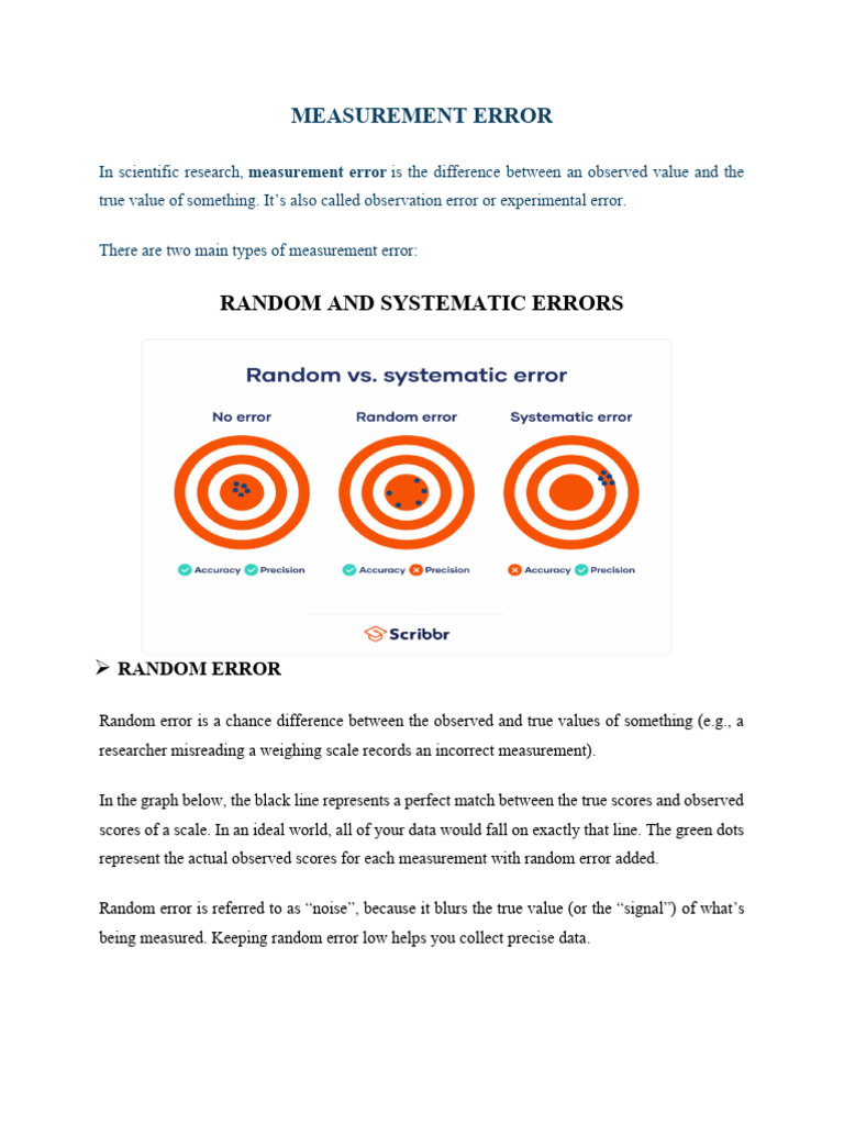 Random and Systematic Error | PDF | Observational Error | Measurement
