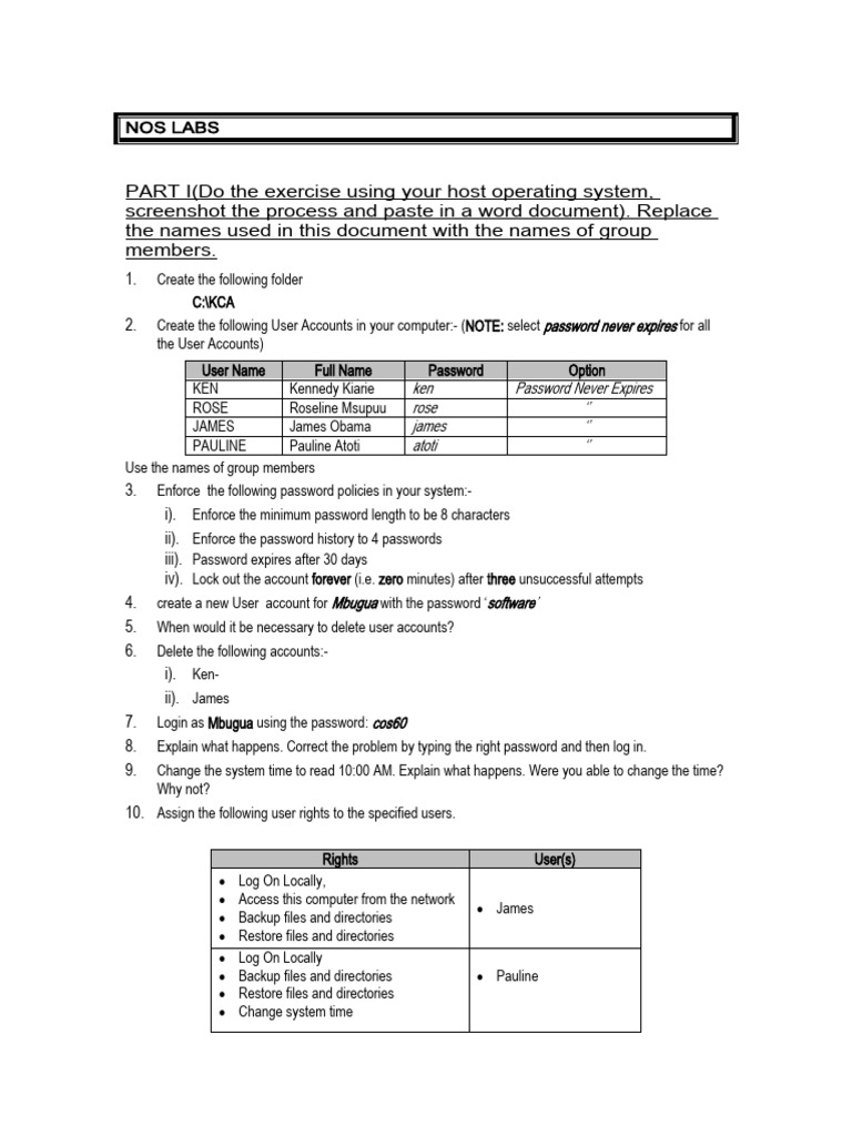 LAB | PDF | Password | User (Computing)