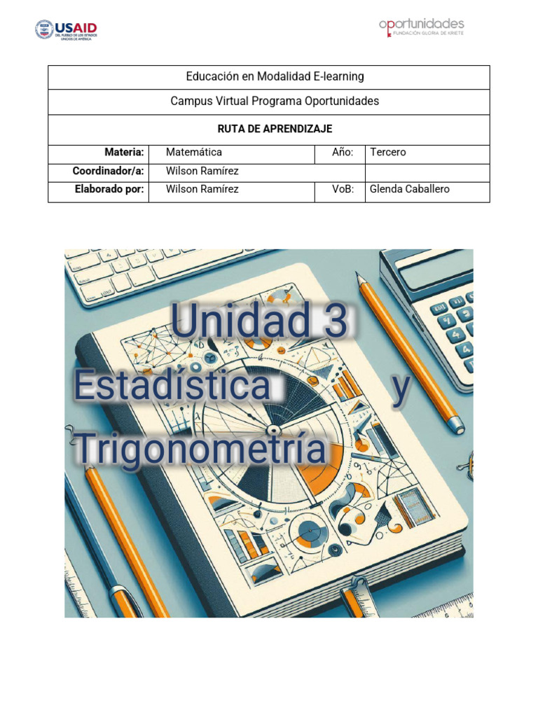 3° Año Ruta MATH P3-2024 Fs | PDF | Trigonometría | Estadísticas