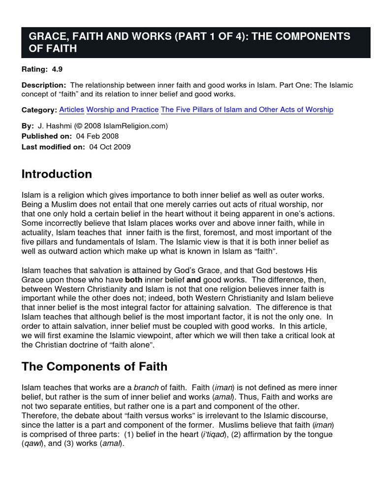 Grace Faith and Works Part of The Components of Faith 1165 en | PDF ...