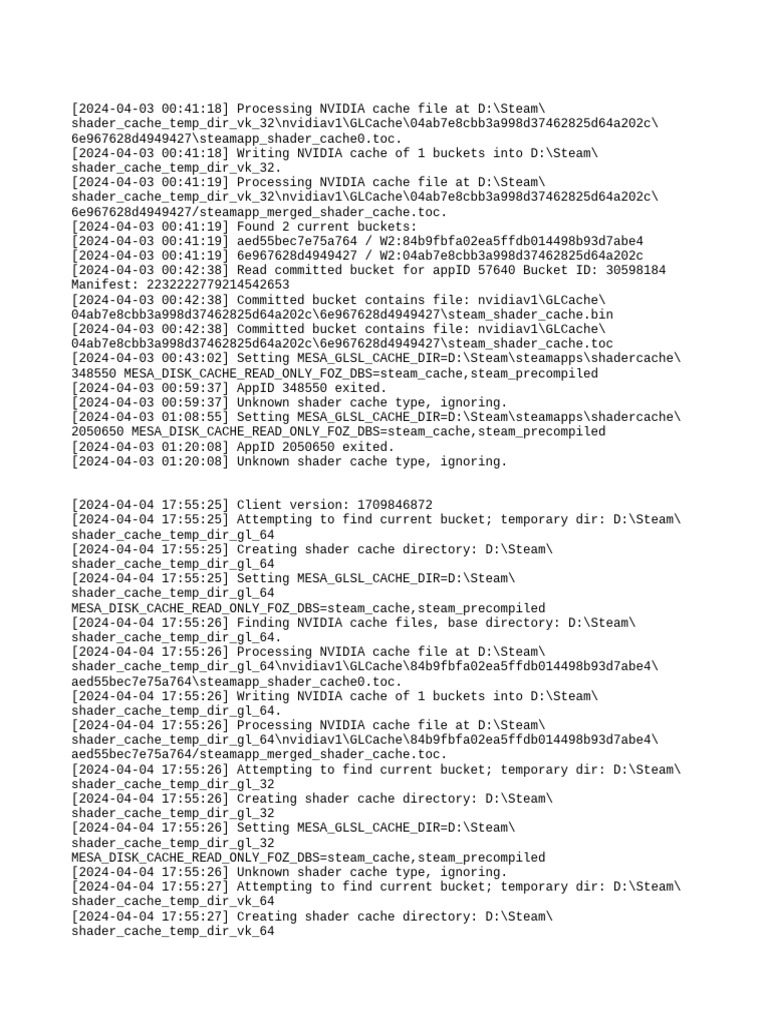 Shader Log | PDF | Directory (Computing) | Cache (Computing)