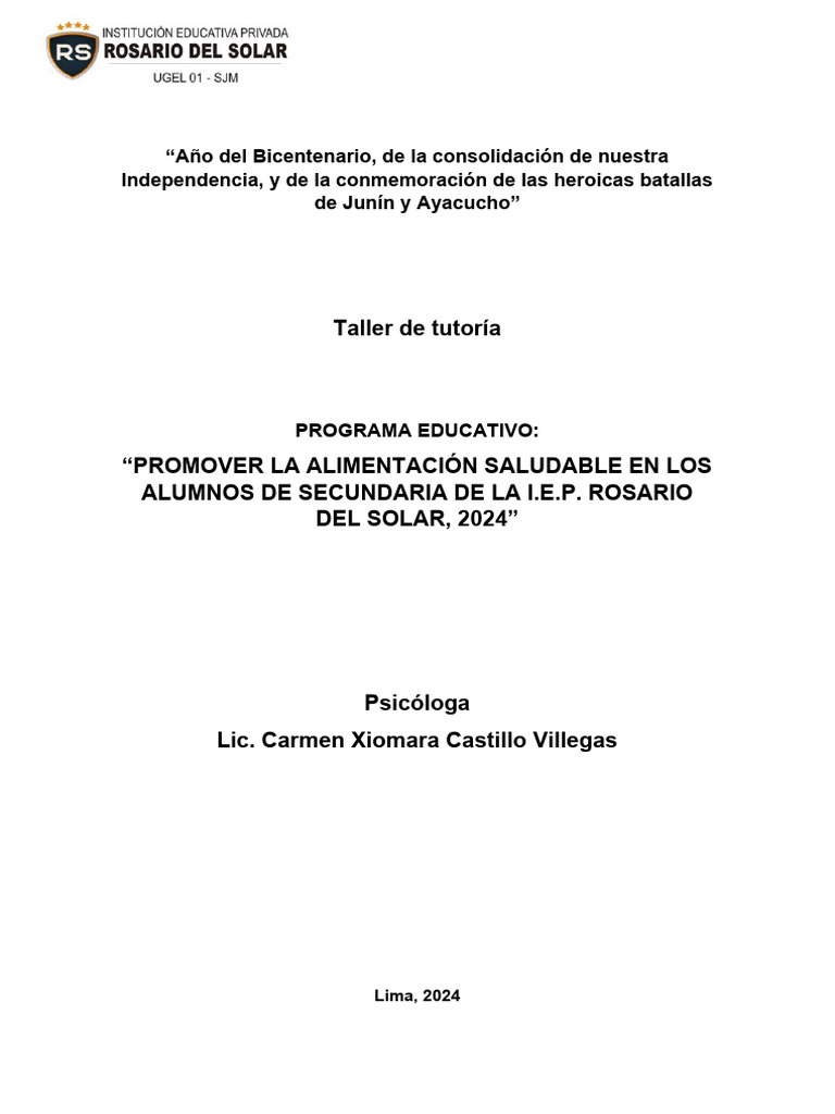 Programa de Alimentacion Saludable | PDF | Alimentos | Obesidad