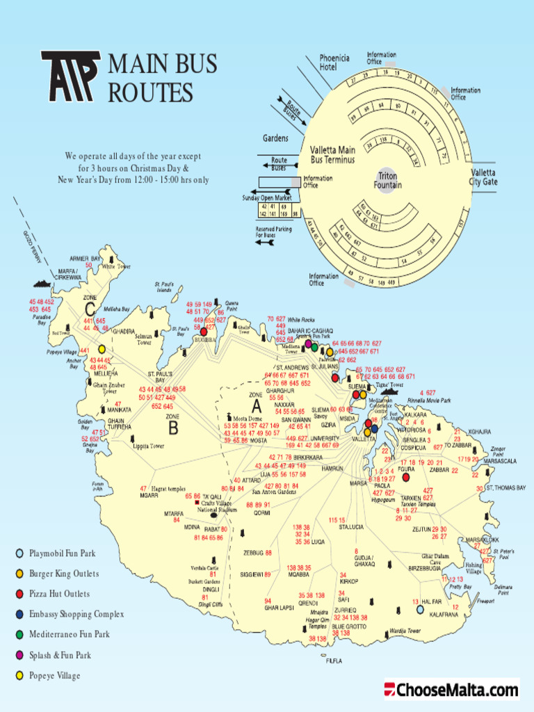 Choose Malta Bus Map | PDF | Malta