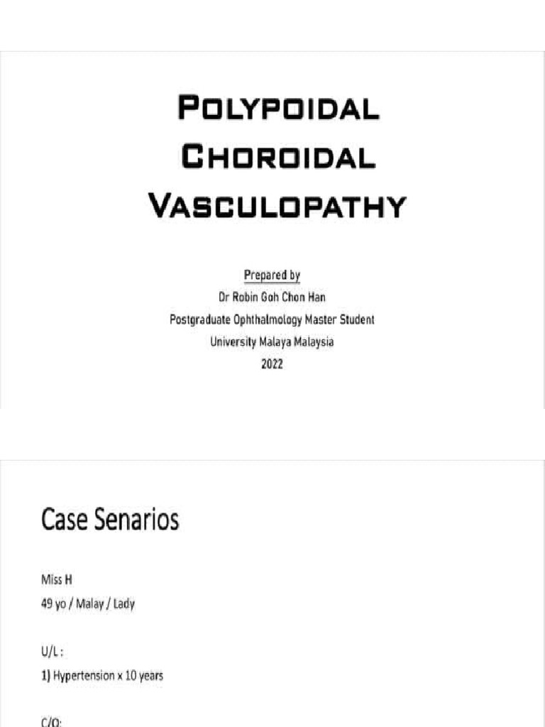 Polypoidal Choroidal Vasculopathy | PDF