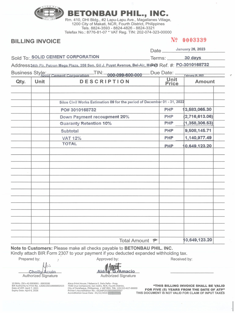 Bi - 3339 PB09 Cemex | PDF