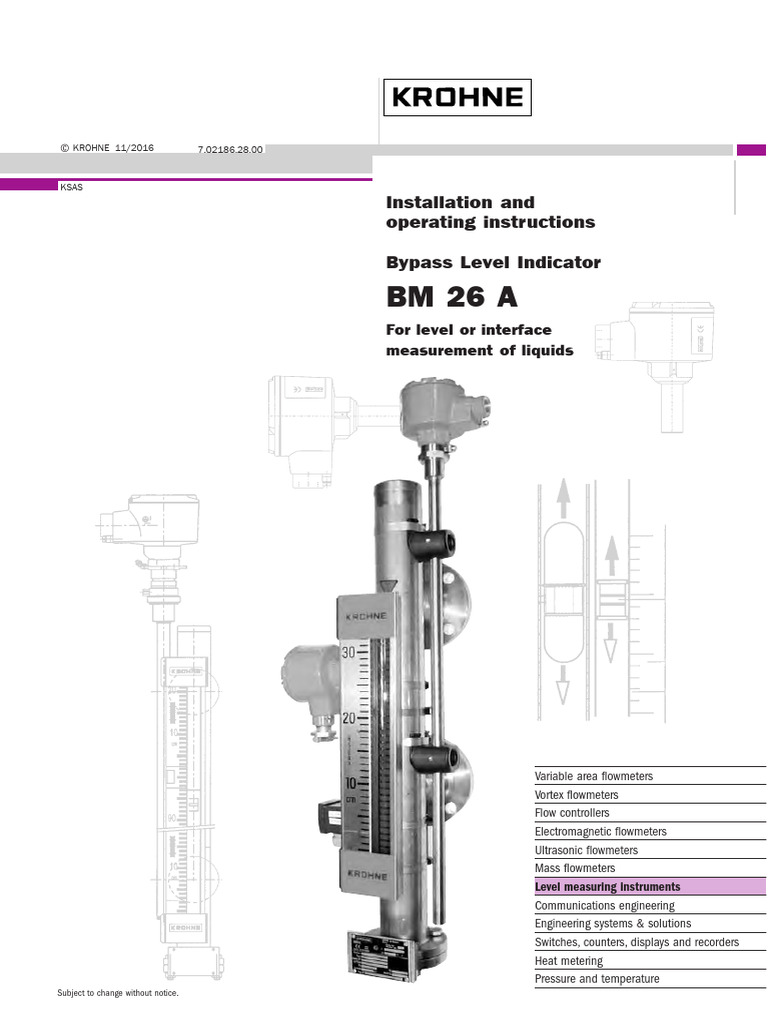 Handbook BM 26 A r8 en GB | PDF | Flow Measurement | Buoyancy