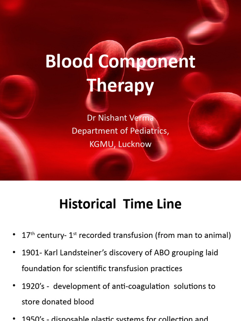 Blood Component Therapy Guide | PDF | Blood Transfusion | Blood Donation