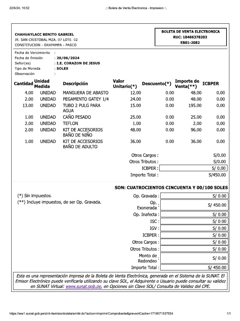 Eb01-2082 Boleta | PDF