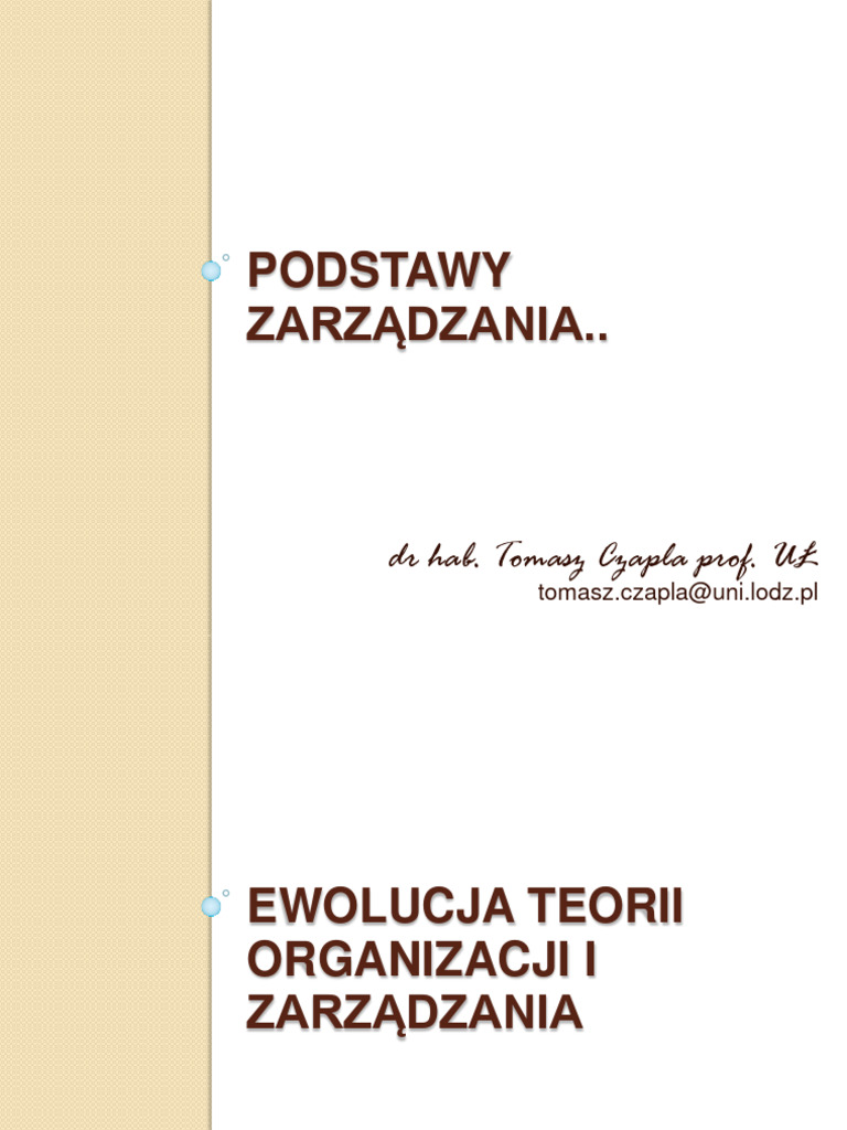 Podstawy Zarzadzania W 3 | PDF