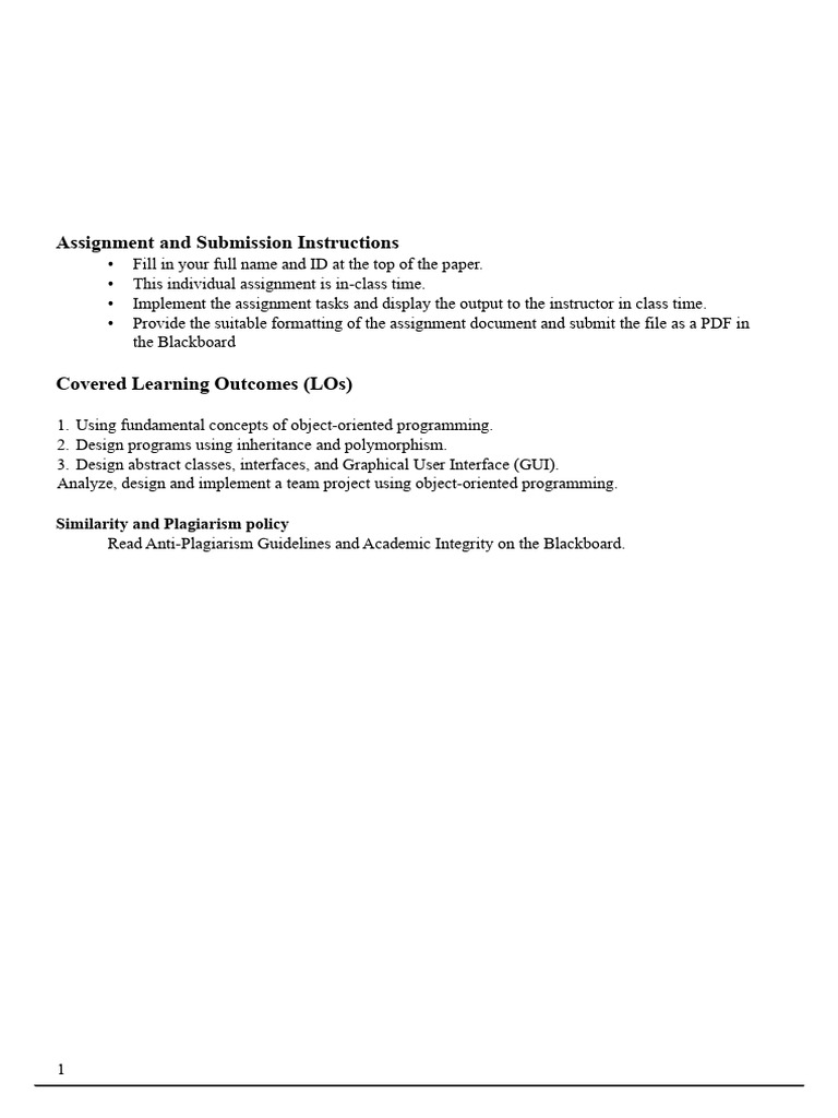 Project Oo Pdf Class Computer Programming Object Oriented