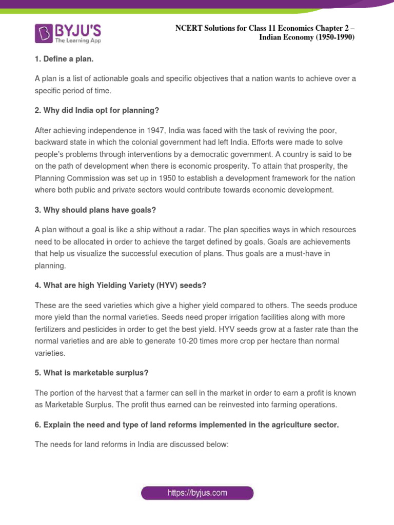 economics-chapter-2-indian-economy-1950-1990 | PDF | Green Revolution | Agriculture