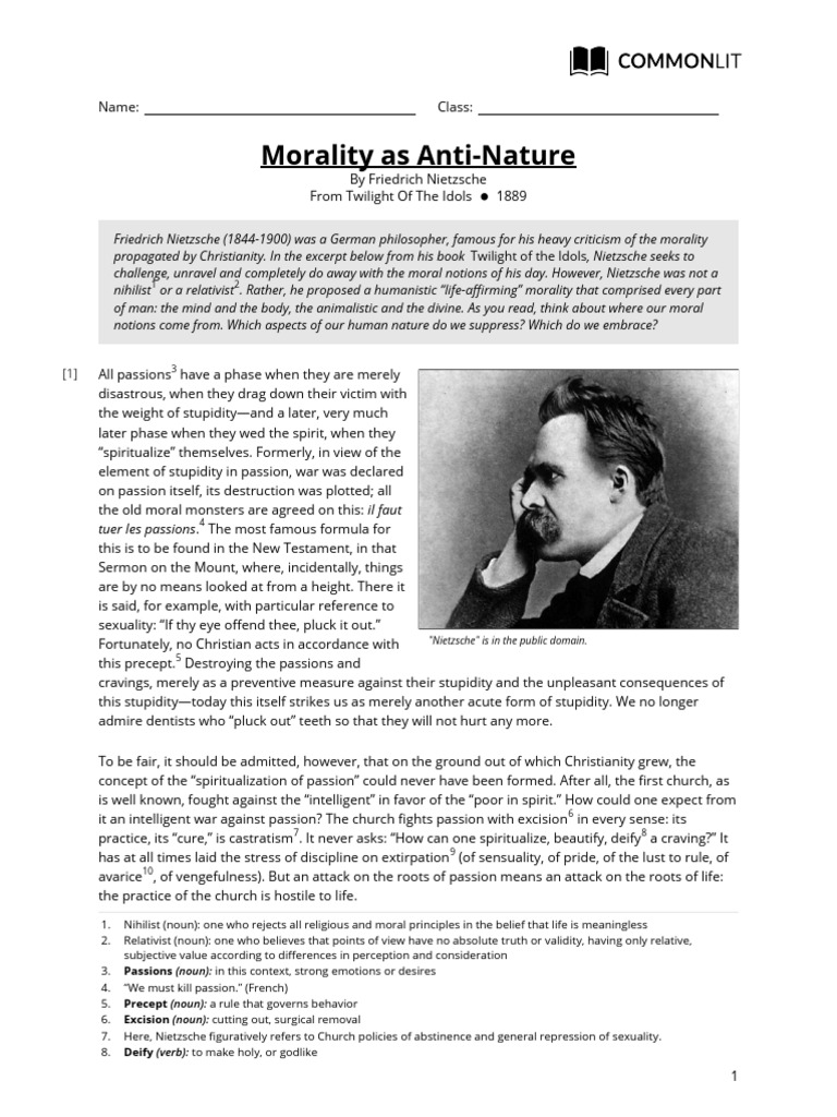Morality As Anti-Nature: "Nietzsche" Is in The Public Domain | PDF ...