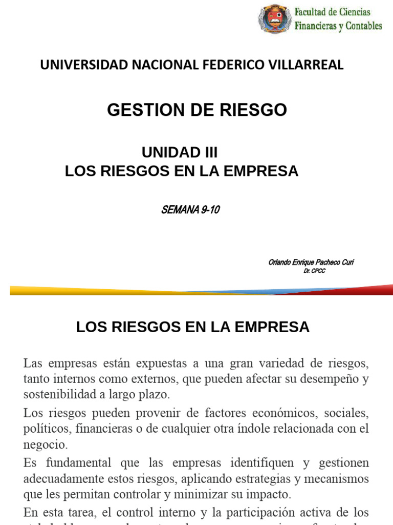 Unidad III Semana 9-10 Gestion de Riesgo Empresarial | PDF | Business ...