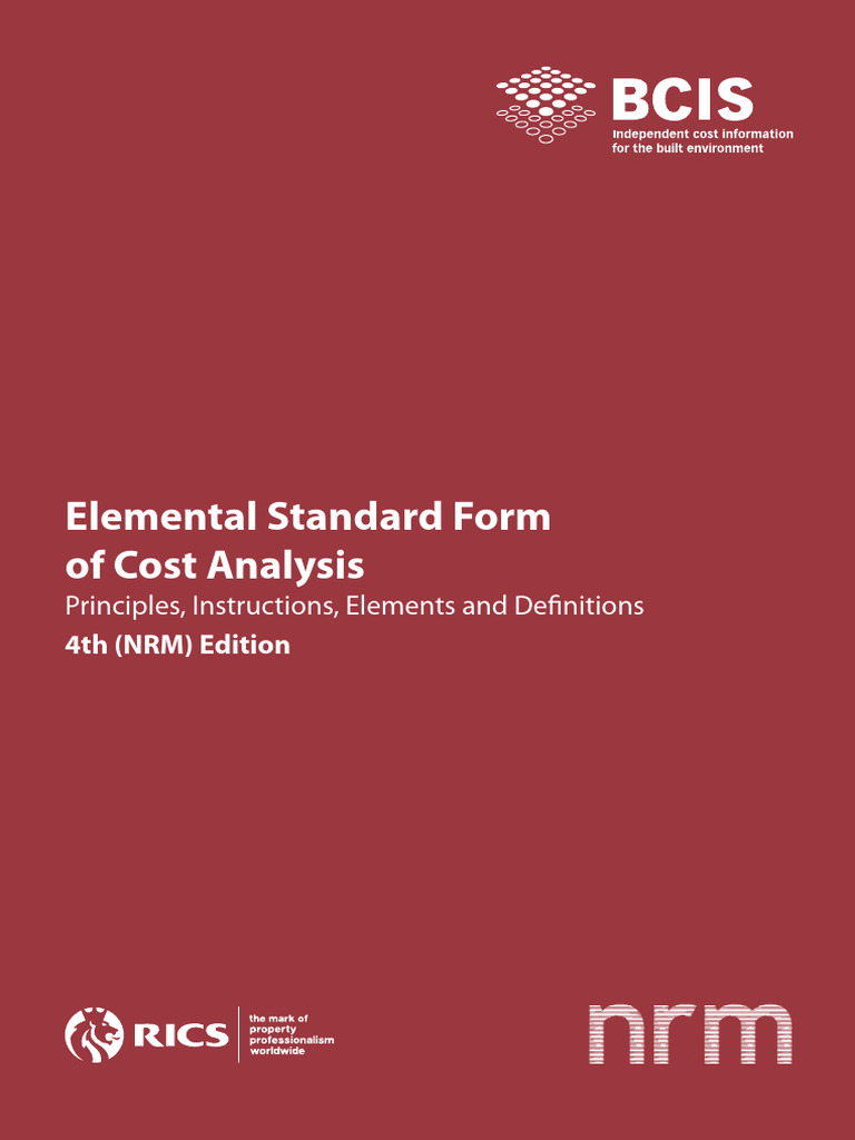 Elemental Standard Form of Cost Analysis-4th-Nrm-edition-2012-15 Pages ...