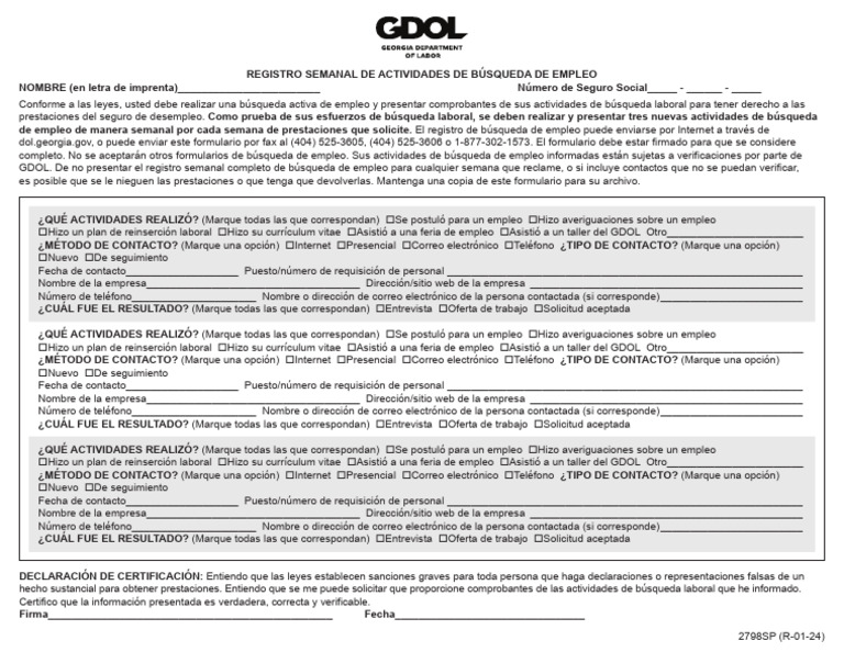 Registro Semanal de Búsqueda Laboral | PDF | La búsqueda de empleo