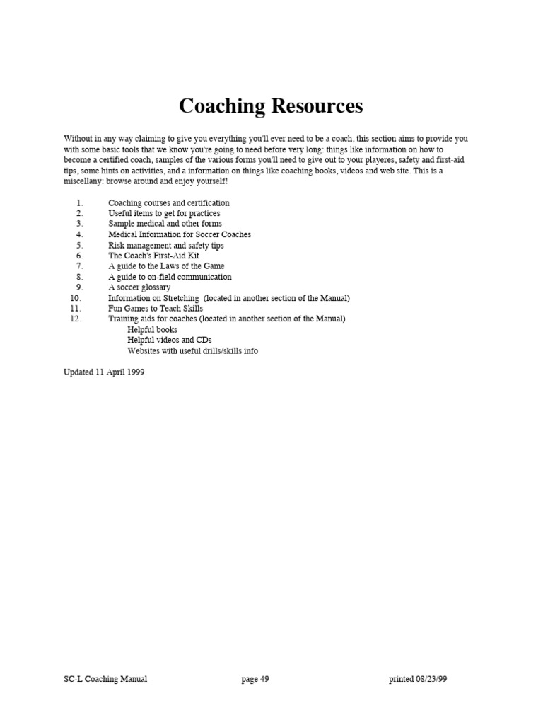 Soccer BASIC COACHING MANUAL 54-63 | PDF | Learning