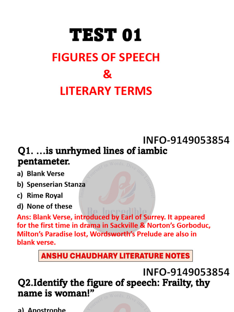 Figures of Speech and Literary Terms Quiz | PDF | Gothic Fiction | Novels