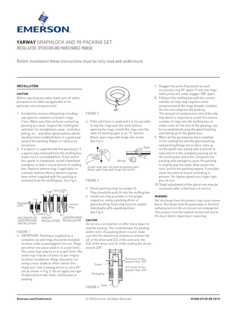 Guide Yarway Graphlock 98 Packing Set en 10128576 | PDF | Valve ...