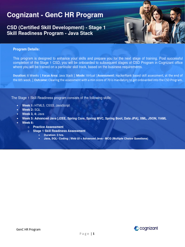 CSD - Stage 1 Skills Readiness Program-Java Stack | PDF | Spring ...