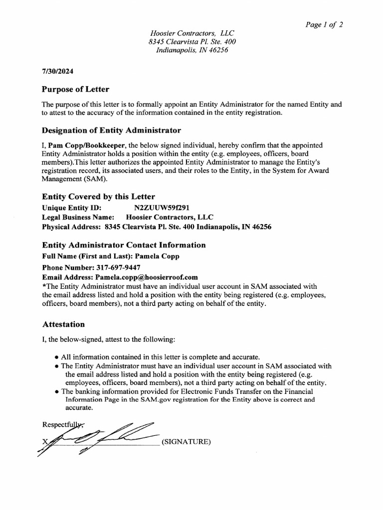 Entity Admin, Letter | PDF