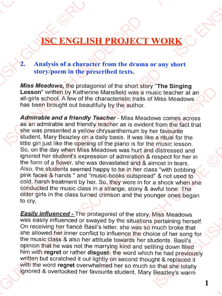 Isc English Project 2 | PDF