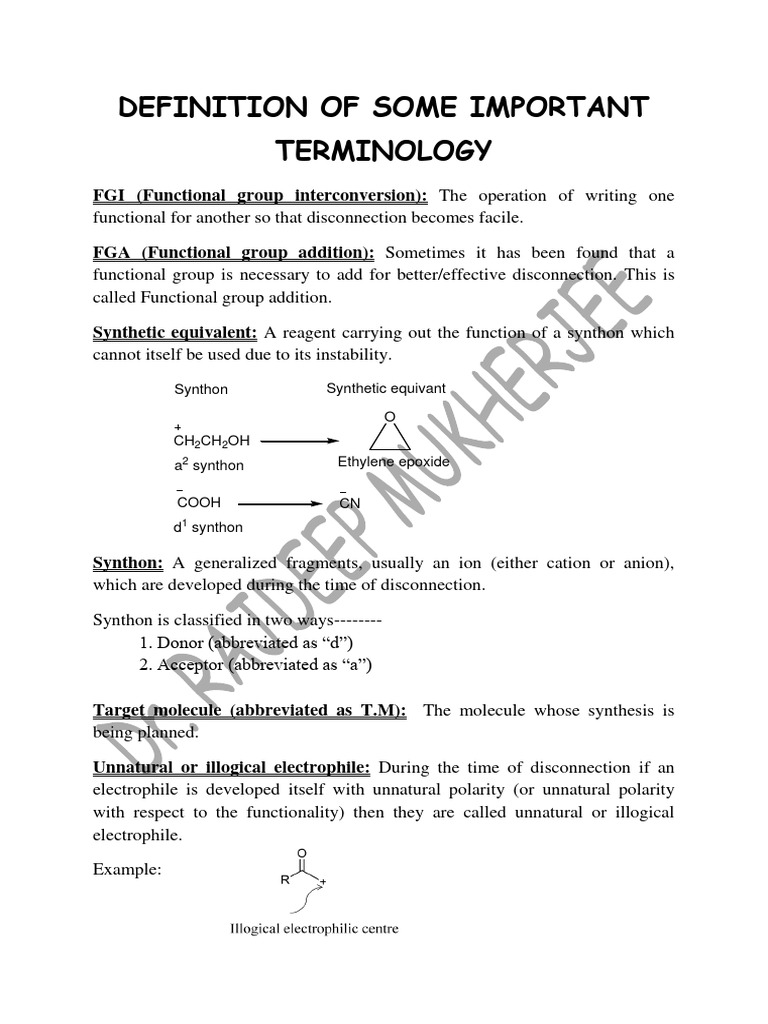 Key Terminology in Organic Synthesis | PDF | Functional Group | Ion