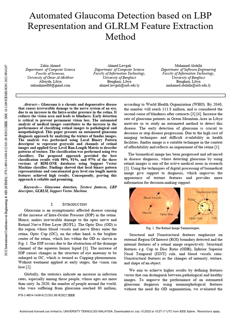 3-Automated Glaucoma Detection Based On LBP Representation and GLRLM Feature Extraction Method ...