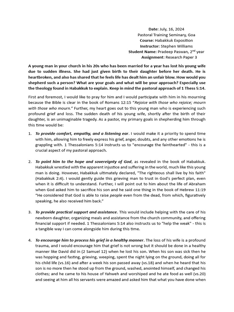 Research Paper 3 - Counselling | PDF | Jesus | Grief