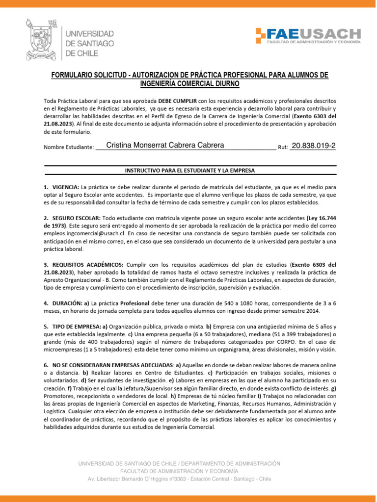 Formulario de Solicitud Práctica Profesional CMCC | PDF | Derecho laboral | Business
