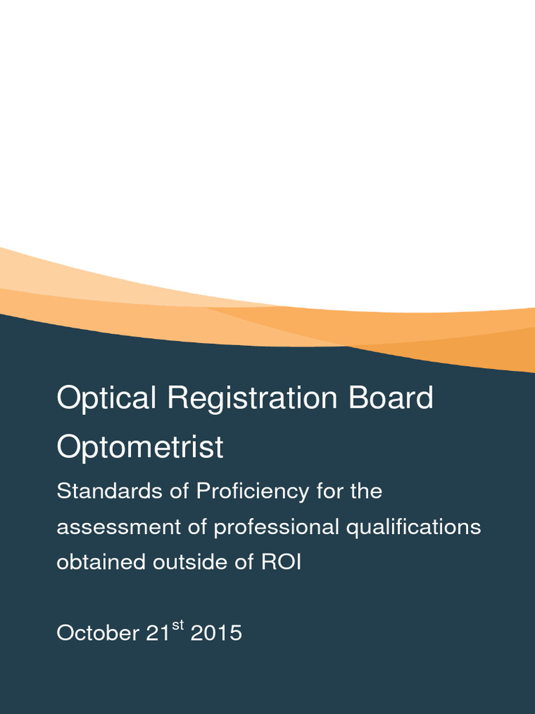 Standards of Proficiency For Optometrists | PDF | Optometry | Informed ...