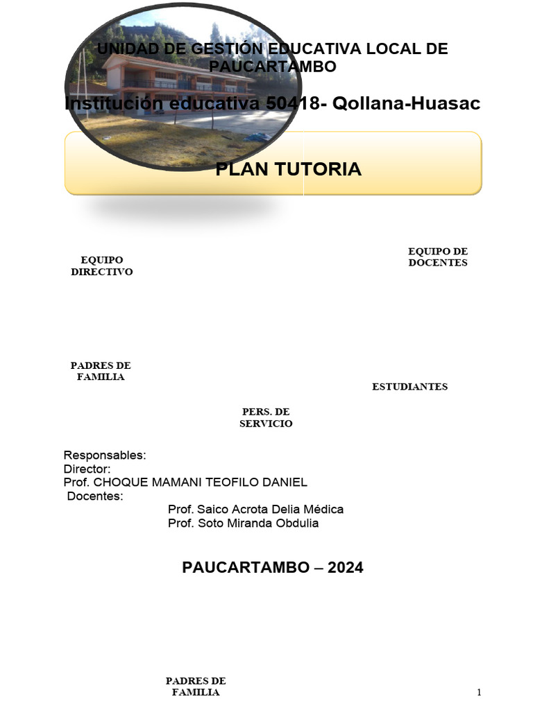 Plan de Tutorial 2024 | PDF | Aprendizaje | Las emociones