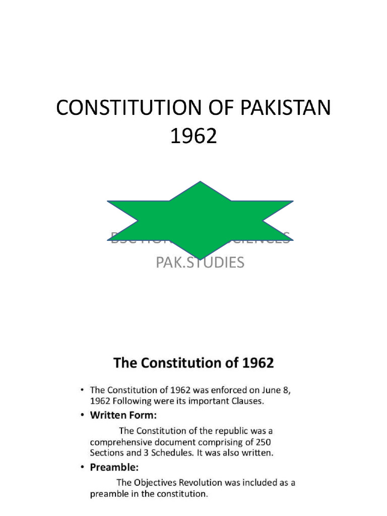 Constitution of Pakistan 1962 | PDF