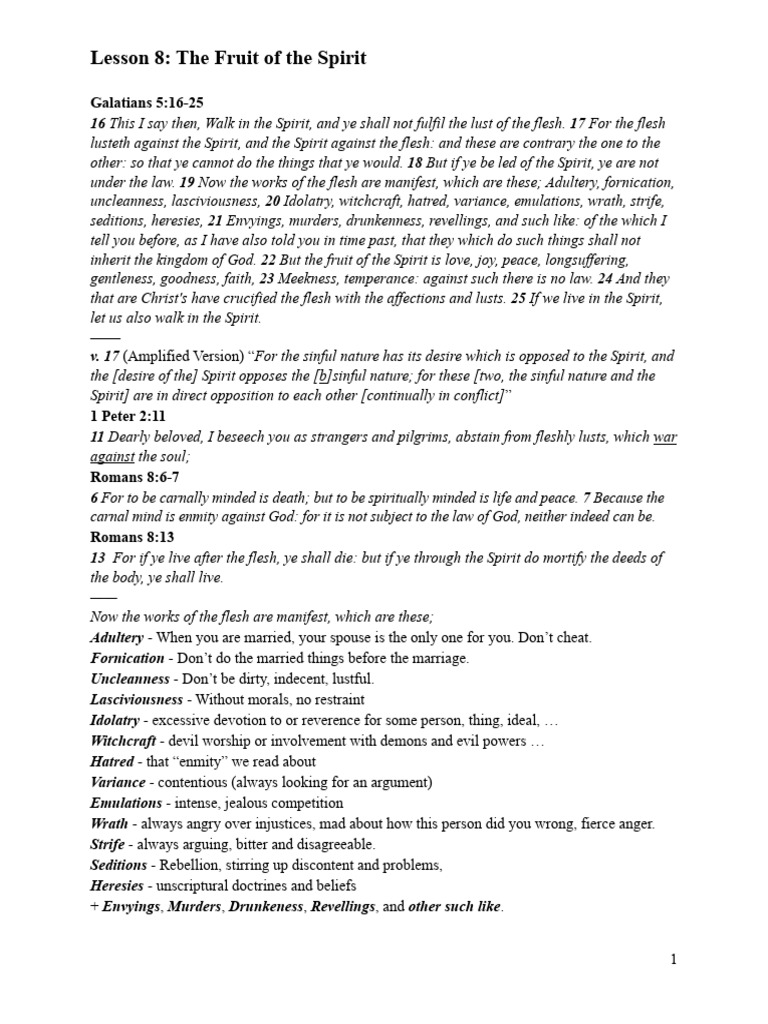 The Fruit of The Spirit Scriptures | PDF | Fruit Of The Holy Spirit | Anger