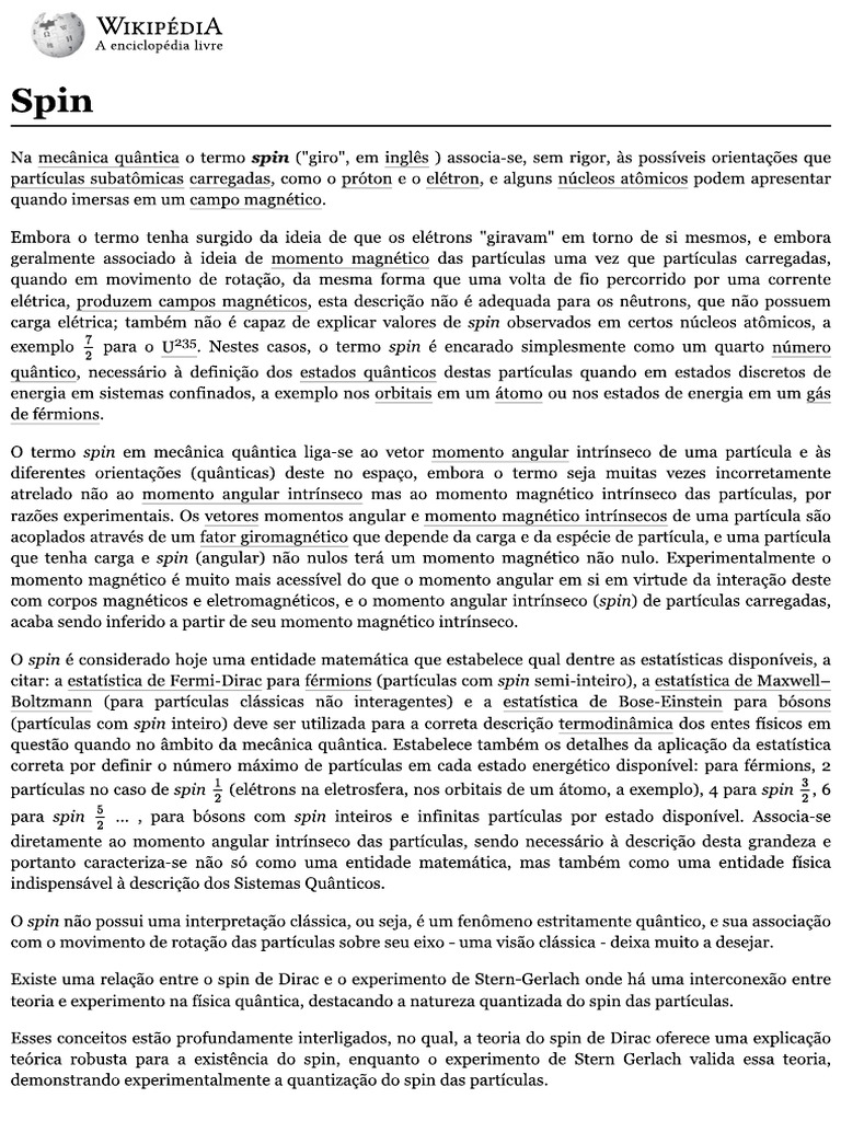 tudo sobre Spin | PDF