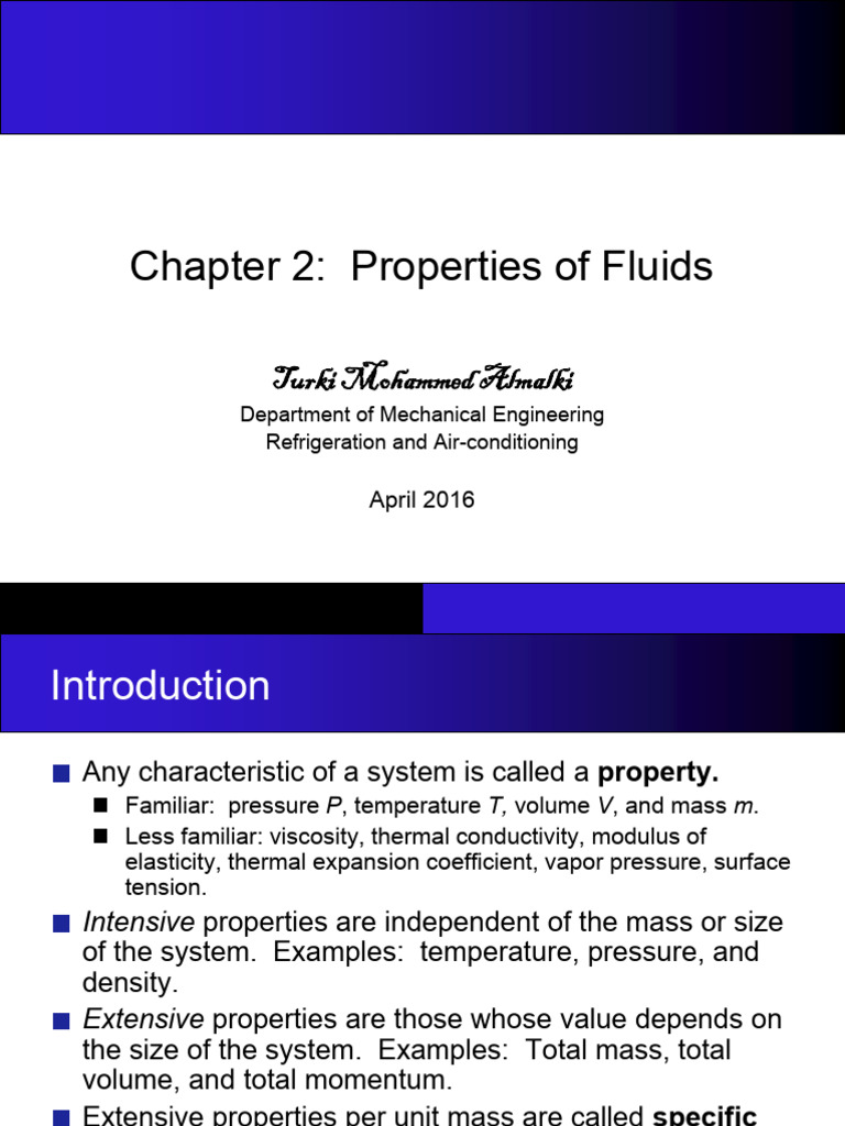 Chapter - 02 Properties of Fluids (1) 2 | PDF | Viscosity | Fluid Mechanics