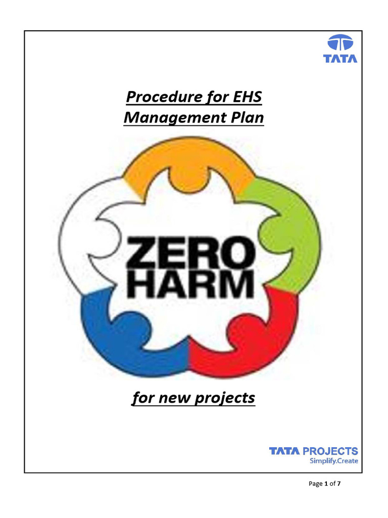 Procedure For EHS Management Plan For New Projects R0 | PDF | Safety