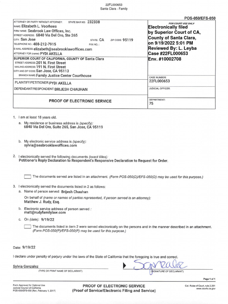 (FILED-P) Proof of Electronic Service 2022-09-19 | PDF | Law Of The ...