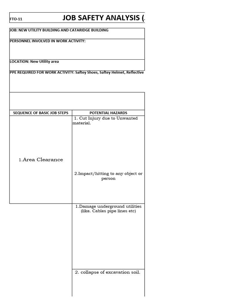 Work Permit JSA All Activities | PDF | Scaffolding | Crane (Machine)