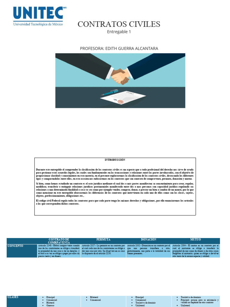 Clasificación de Contratos Civiles | PDF | Derecho civil (sistema legal ...