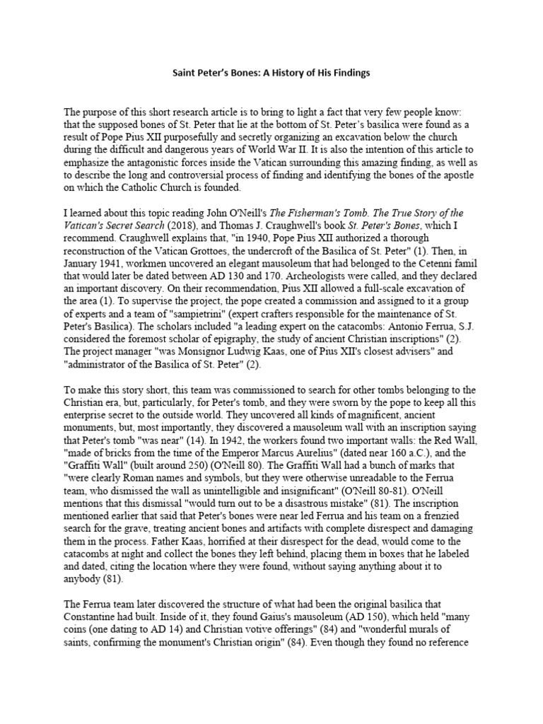 Discovery of St. Peter's Bones | PDF | Pope Francis