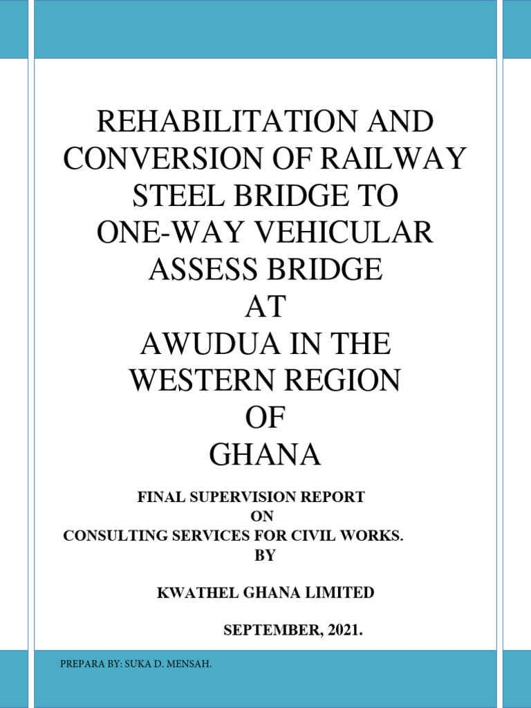 Awudua Report Final | PDF | Bridge | Concrete