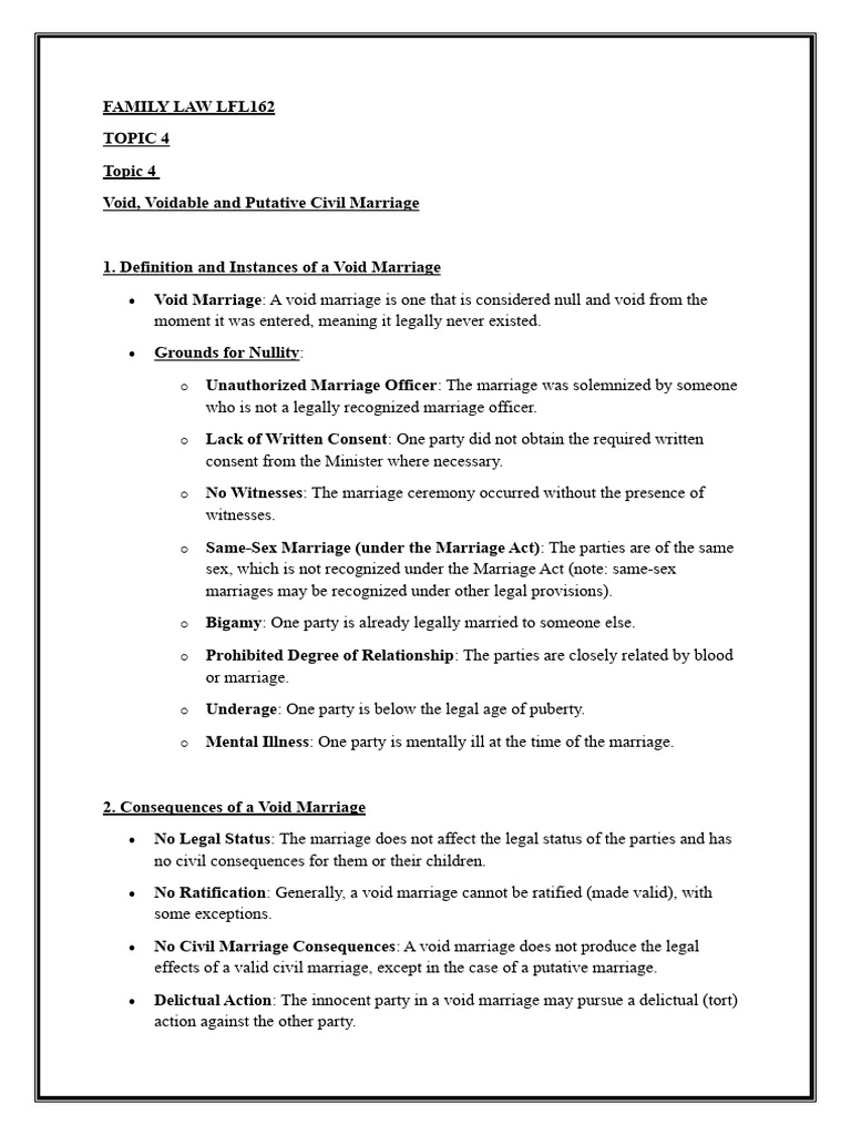 Topic 4 | PDF | Annulment | Marriage