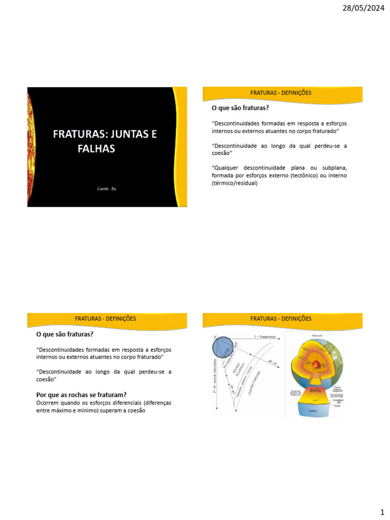 Tipos e Classificação de Fraturas e Falhas em Rochas | PDF | Falha ...