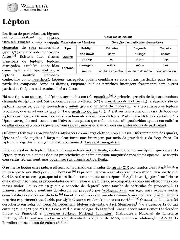 tudo sobre Lepton | PDF