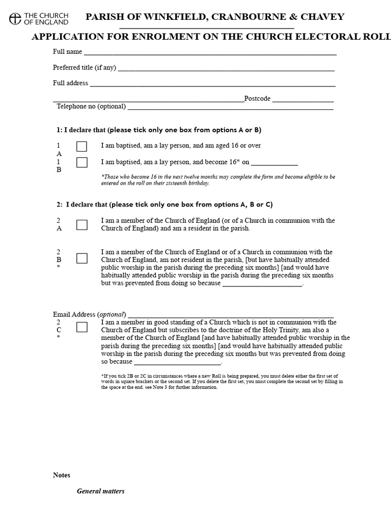 Er 2022 Application Form Approved Version | PDF | Church Of England ...